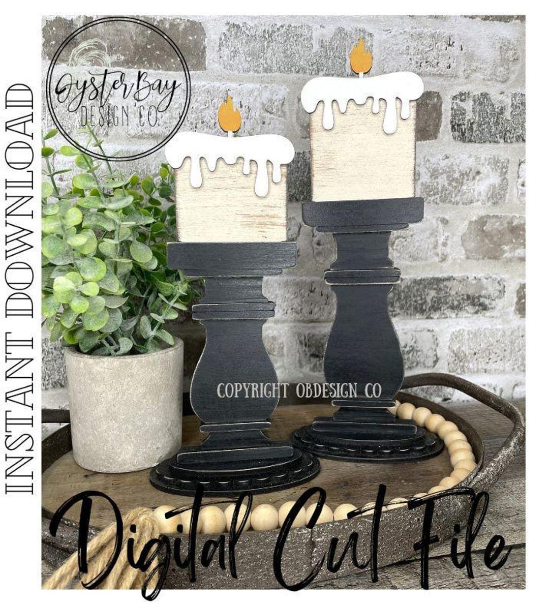 Candle Insert for Spindle Interchangeable Shelf Sitter, Candle Tabletop ...