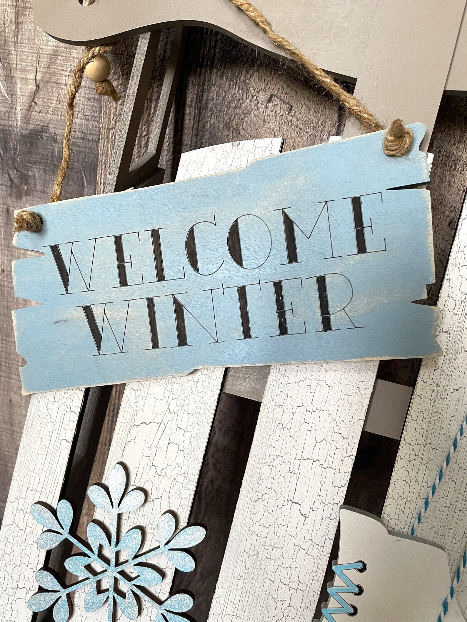 Vintage Sled Welcome Winter Vintage Sled Décor Fireplace - Etsy