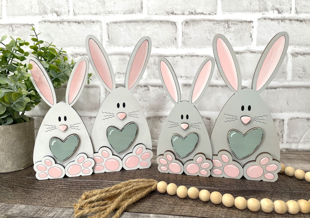 Double Easter Bunny Shelf Sitter, Bunny Shelf Sitter, Easter Bunny Sign ...