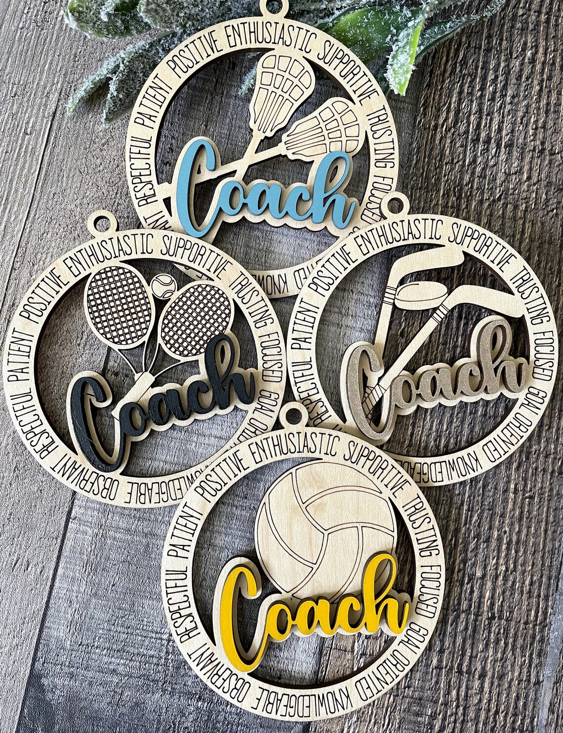 Coach Ornament Set 2 SVG, 4 Designs Included, Christmas Ornaments ...