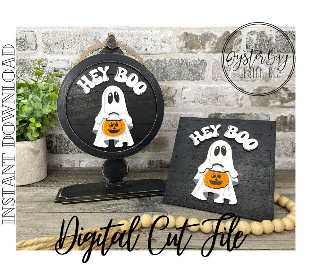 ADD ON Tabletop Farmhouse Drop in Interchangeable Insert, Hey Boo SVG ...