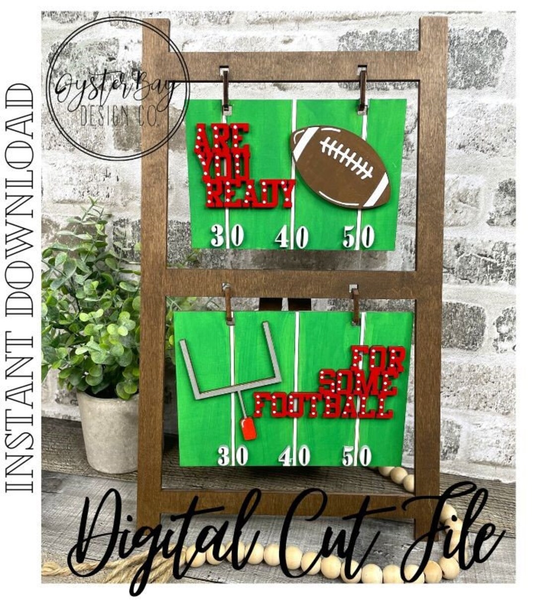 Insert for Ladder Farmhouse Interchangeable Sign, Football, Football ...