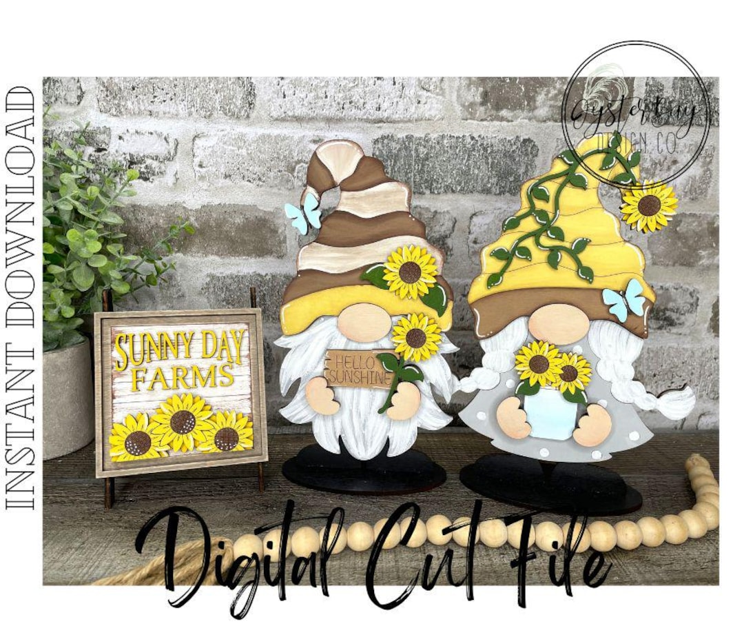 Sunflower Insert File for Standing Gnome Interchangeable, Sunflower ...