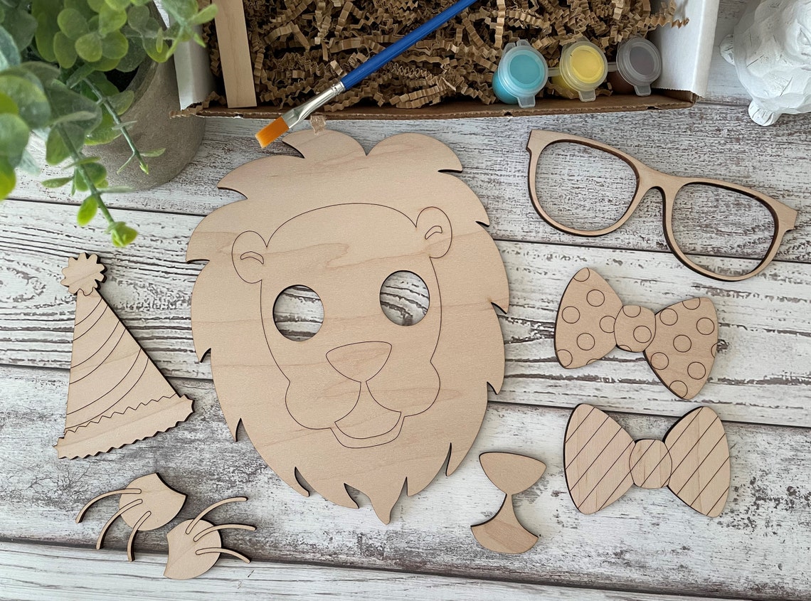 DIY Kids Mask With Accessories Kit, 8 Animals Set Kids Painting Kits ...