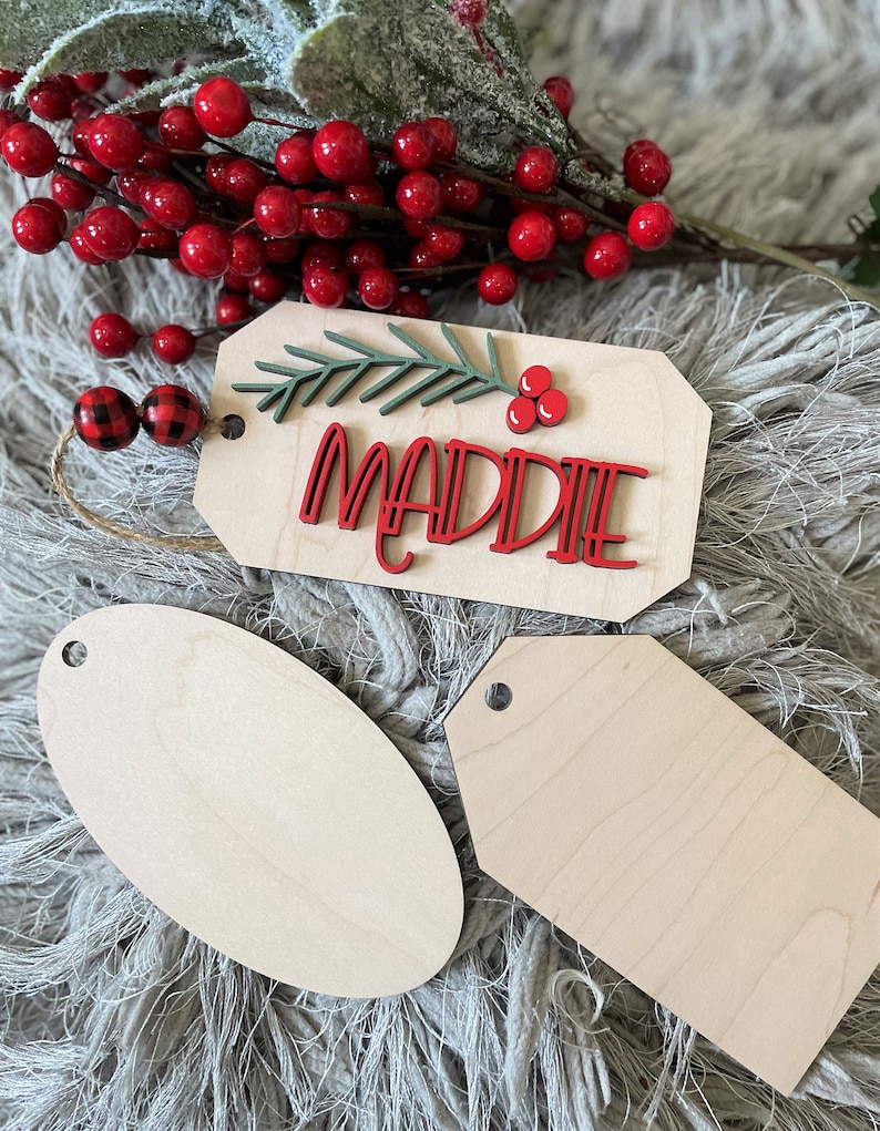 Stocking Tags 3 Designs 3 Shapes 1 Pine Berry Accent Tag - Etsy