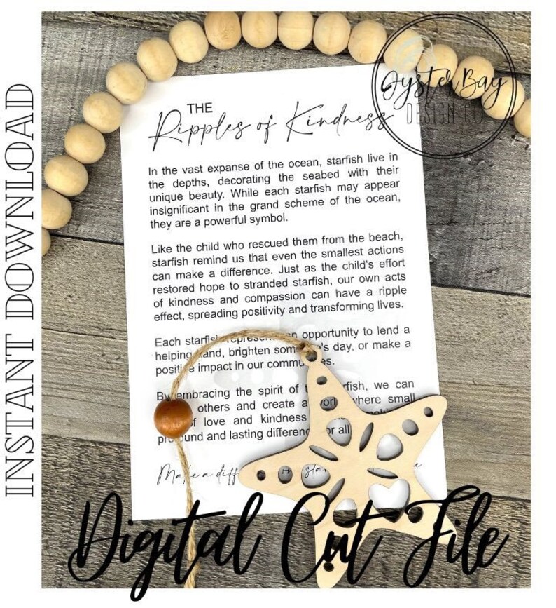 Ripples of Kindness - Starfish Ornament, Starfish Ornament SVG, Car ...
