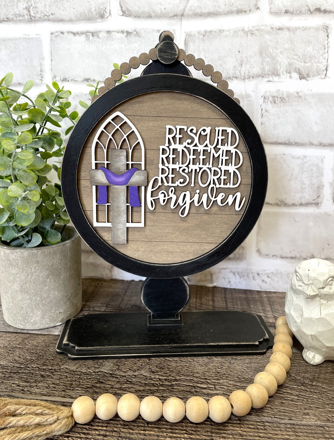 ADD ON Tabletop Farmhouse Drop in Interchangeable Insert, Religious Easter Interchangeable Sign ...