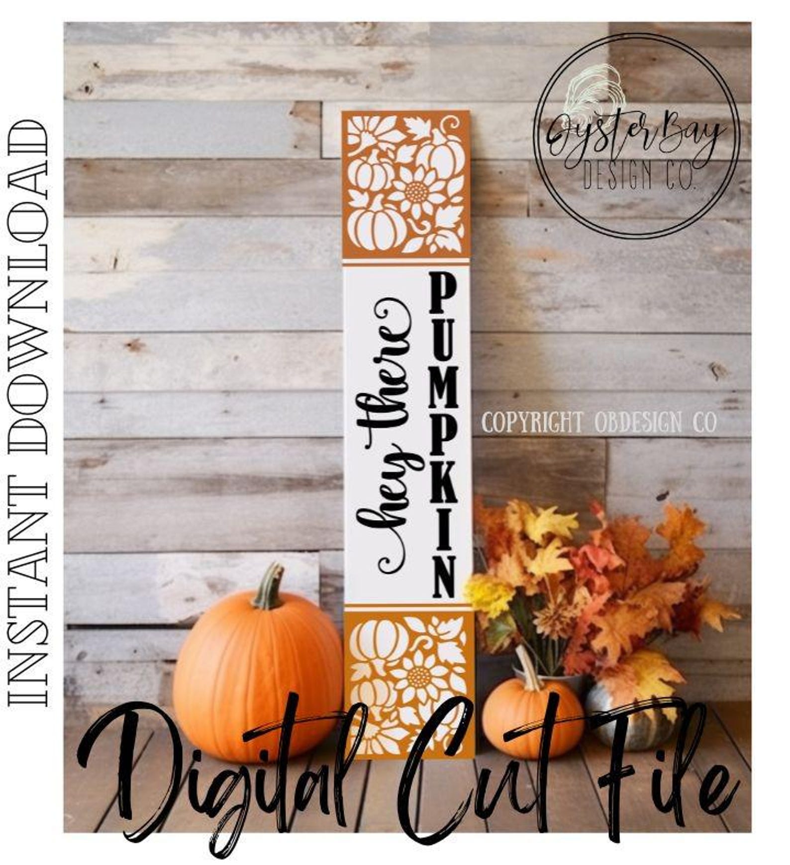 Hey There Pumpkin Fall Porch Leaner SVG File: Laser Cut Design ...
