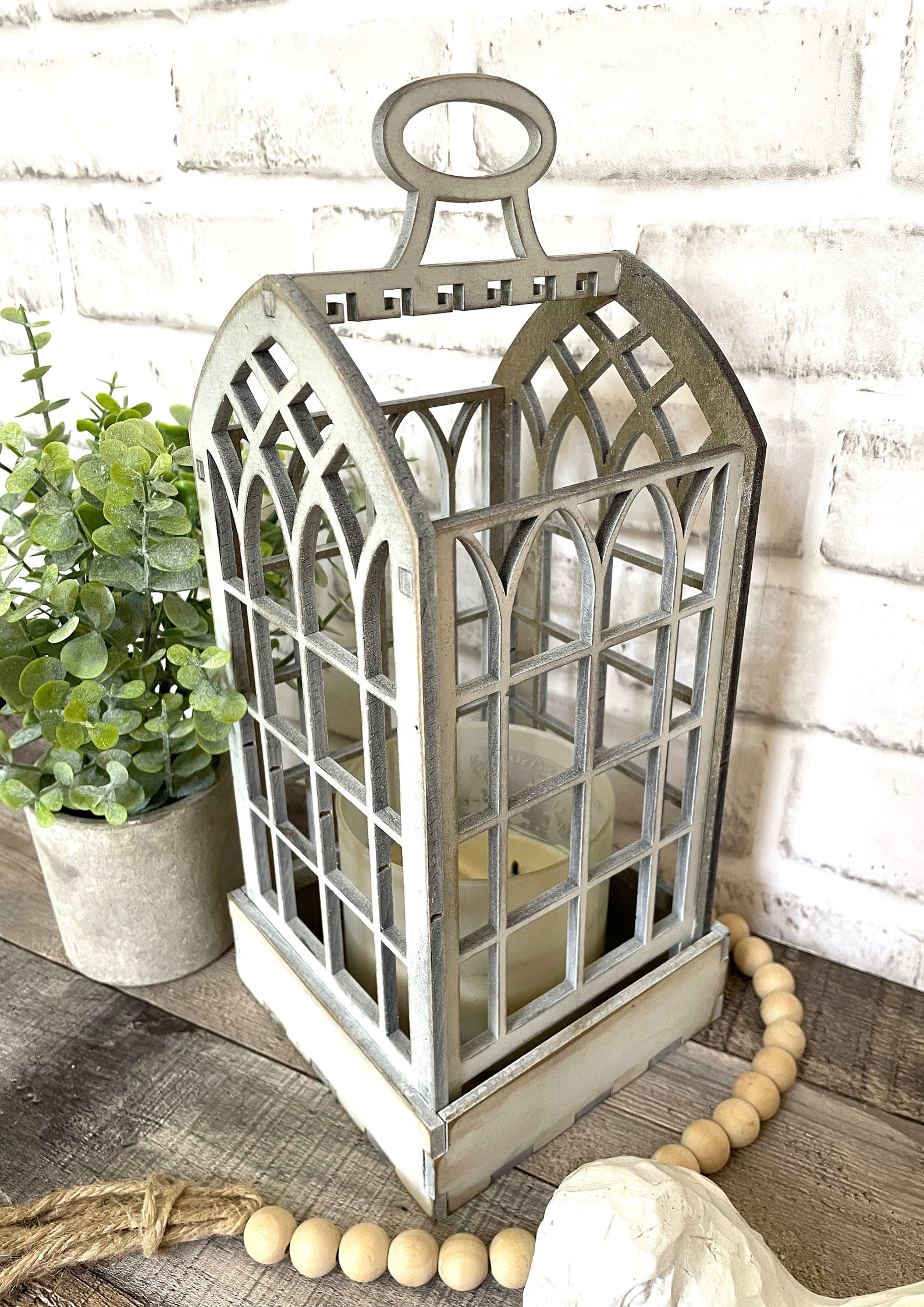 Cathedral Window Farmhouse Lantern, Centerpiece (digital File Only) - Etsy