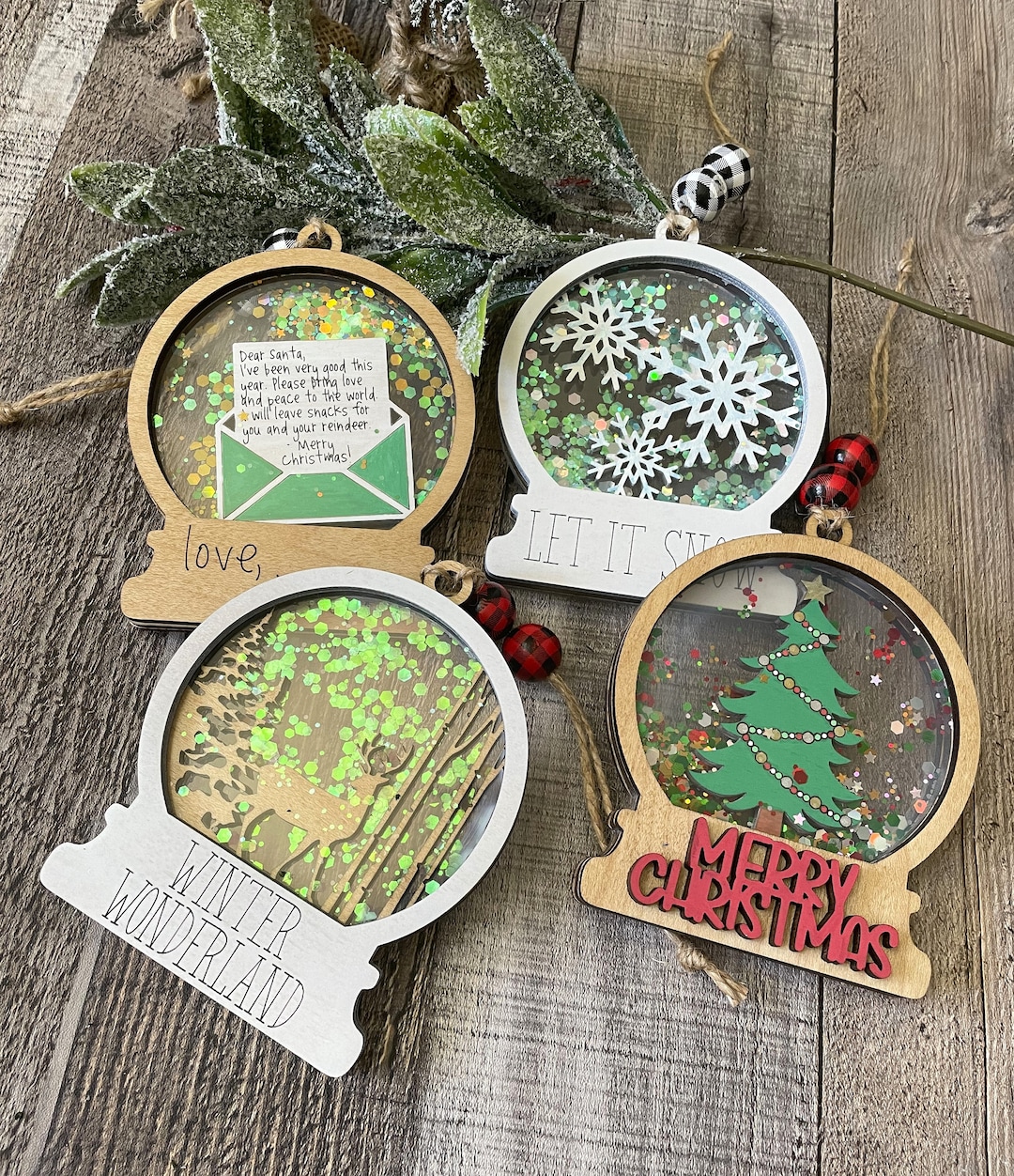 Snowglobe Shaker Christmas Ornaments - Fun Shaker Ornaments, Christmas ...
