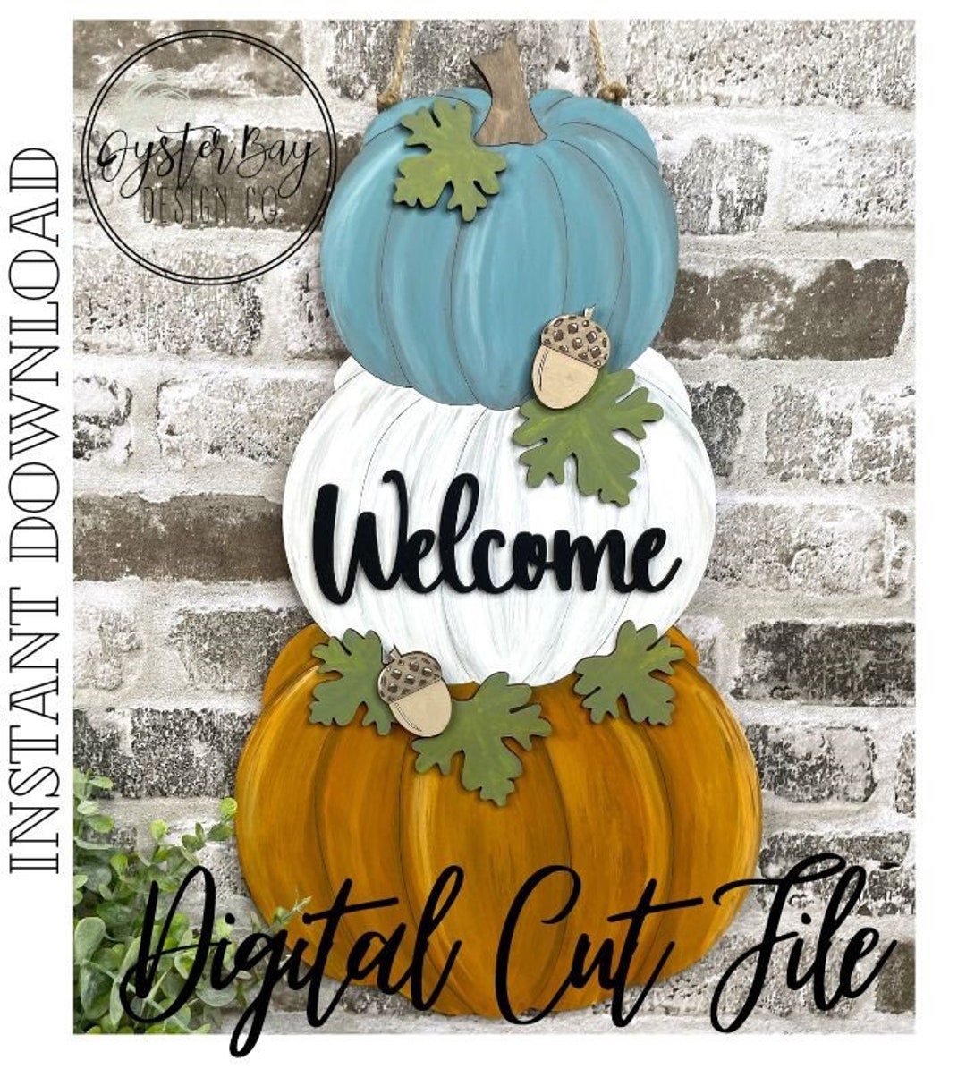 Stacked Pumpkins Door Hanger, Fall Decor, Welcome Sign, Fall Pumpkin ...