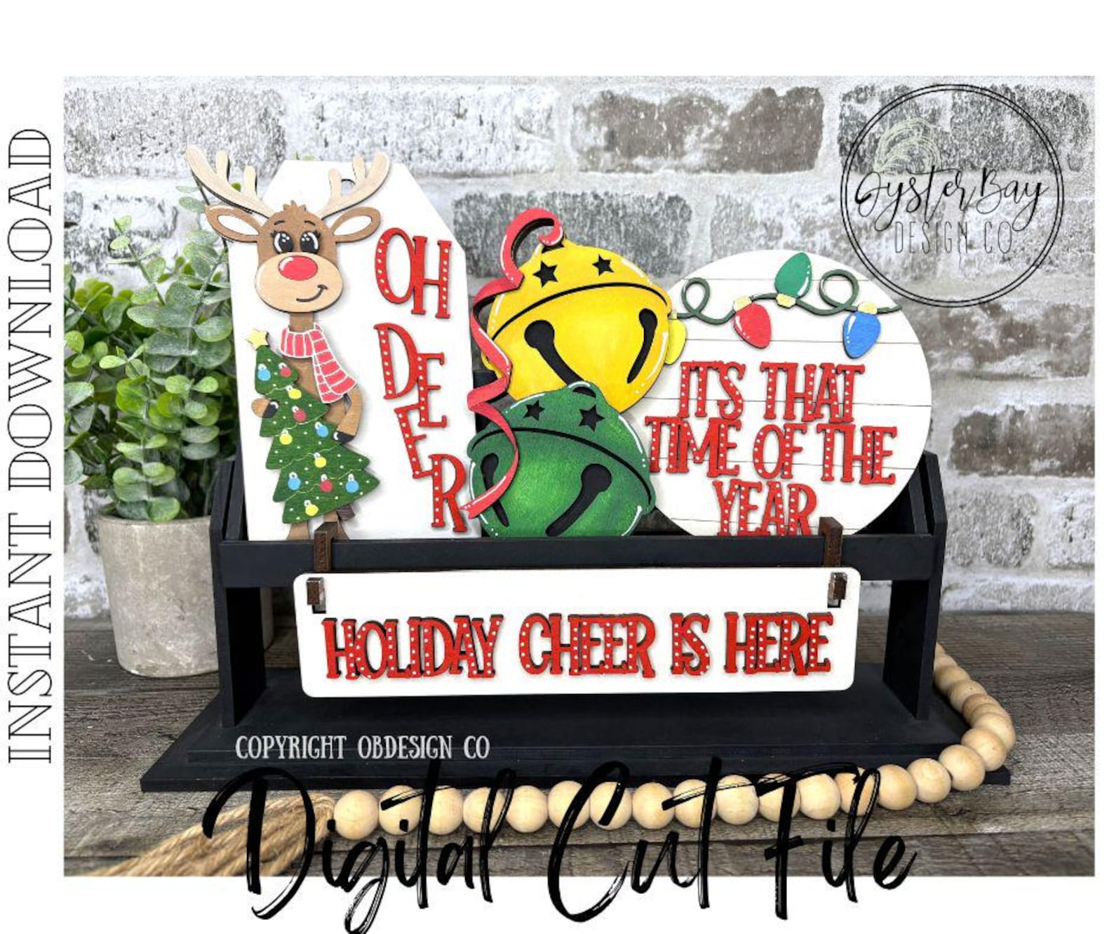 Oh Deer Tiered Tray Insert SVG, Holiday Cheer is Here Tiered Tray ...