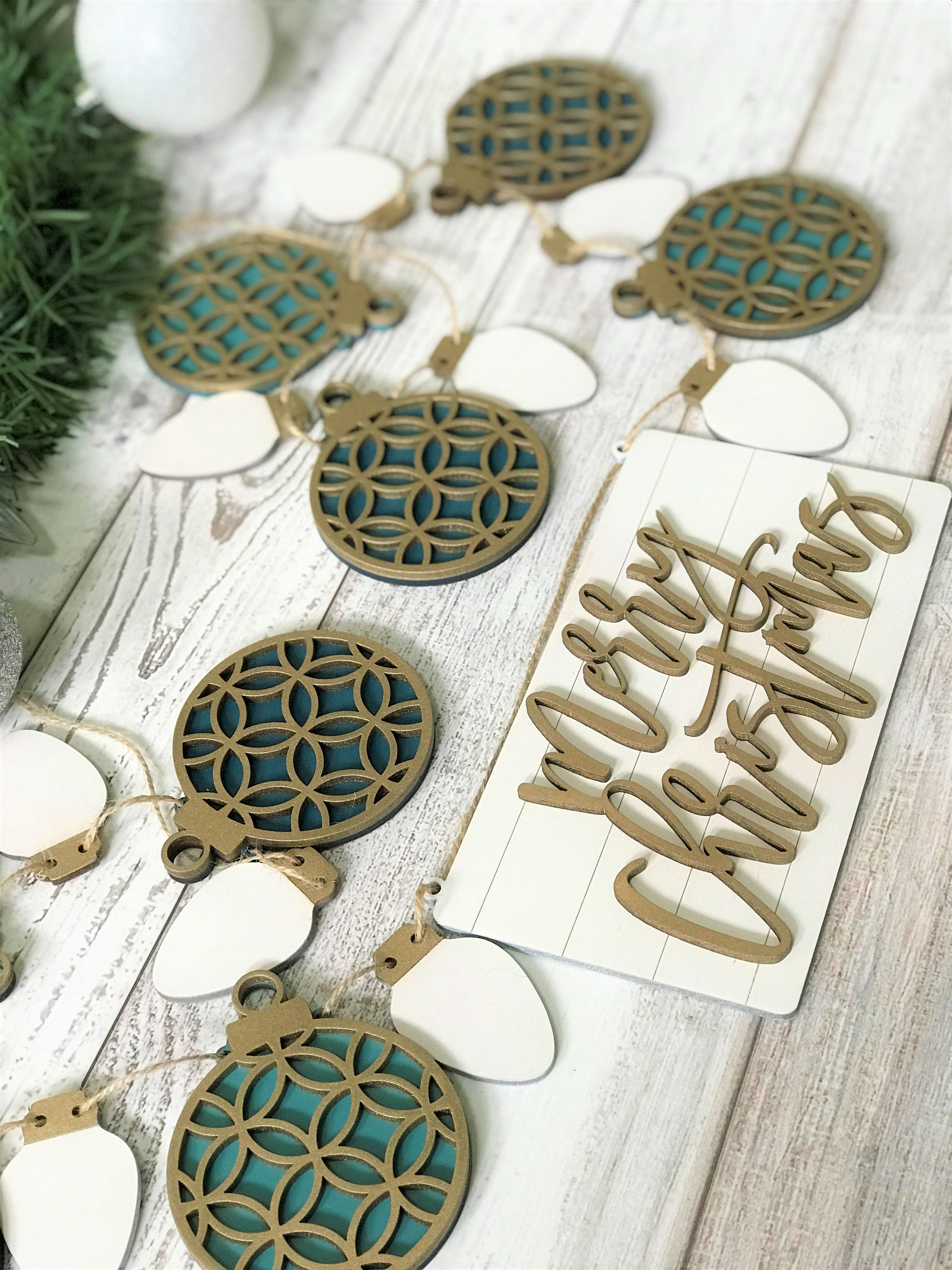 Christmas Ornament Banner Mantle Christmas Banner Christmas - Etsy