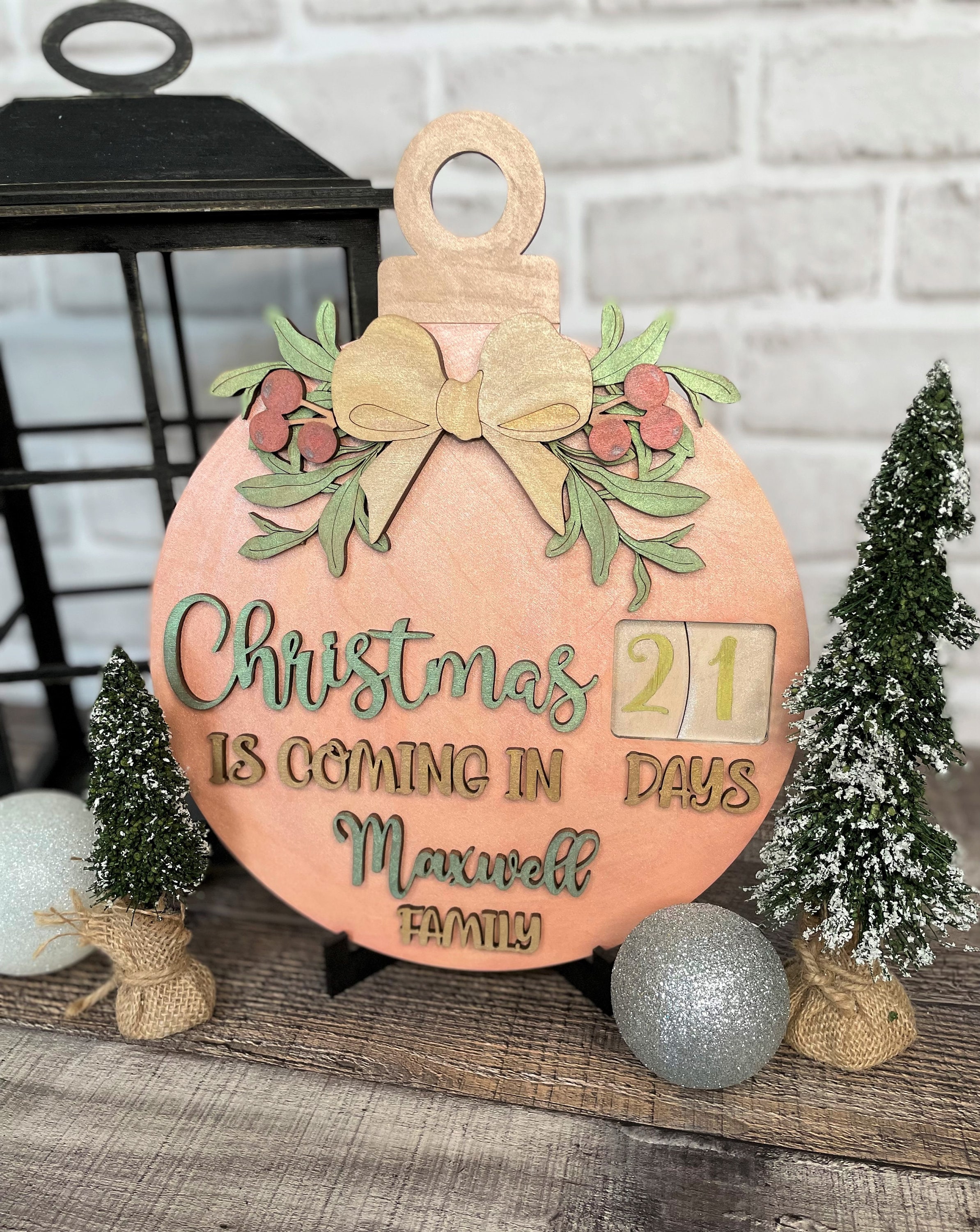 Christmas Ornament Countdown Calendar Perpetual Countdown - Etsy