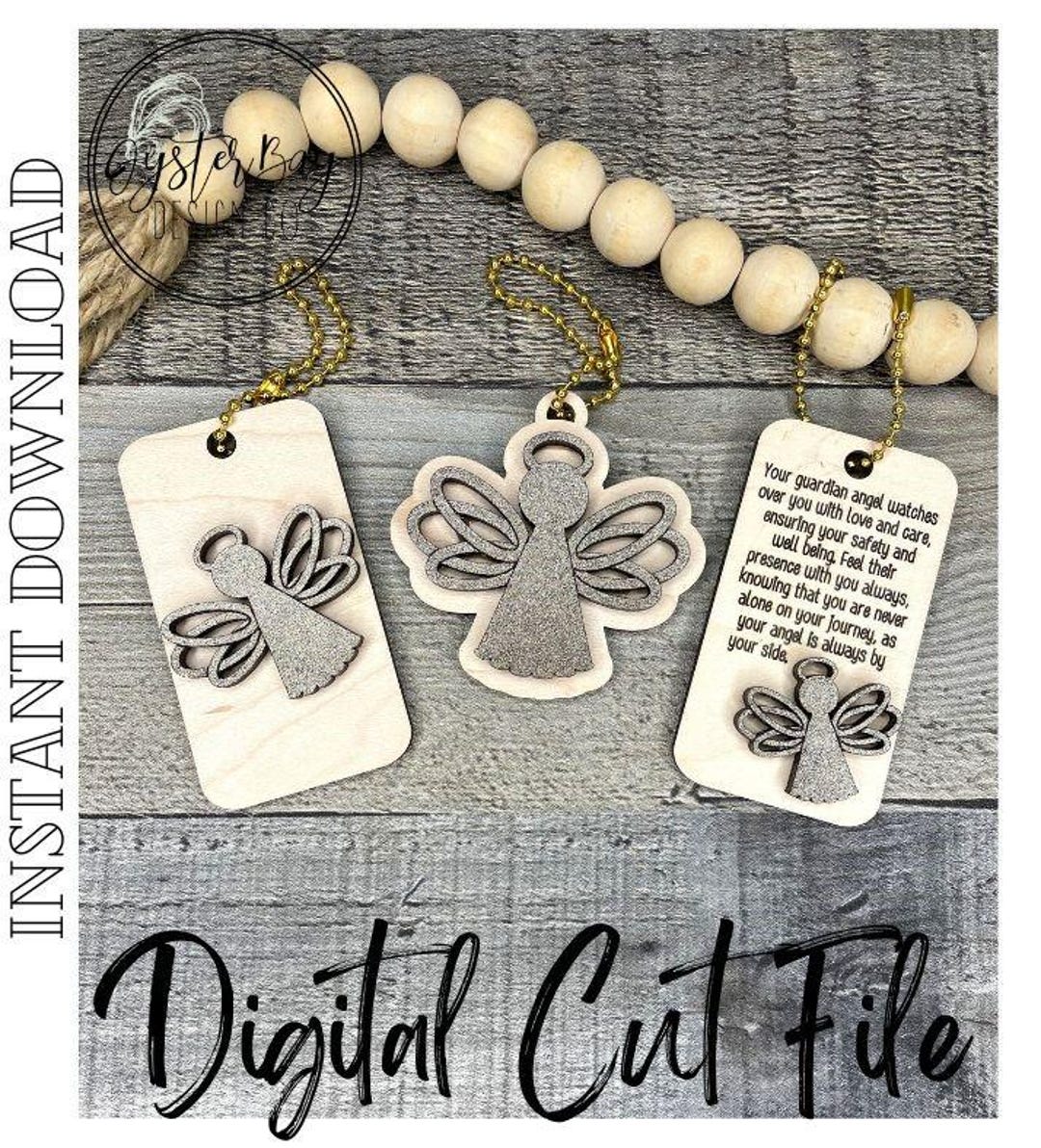 Angel - Guardian Keychain Story SVG, Charm, Guardian Angel Keychain ...