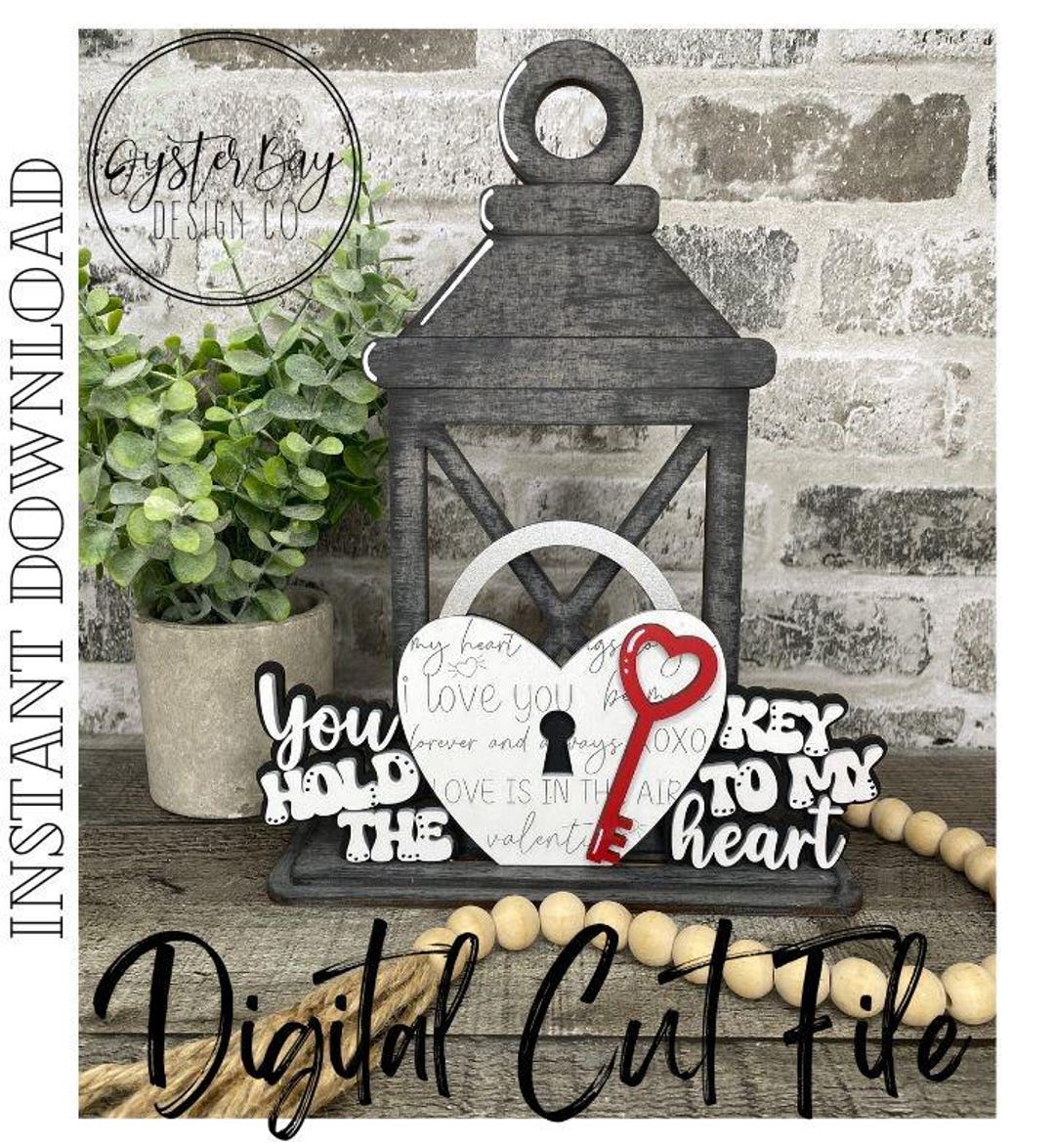 Key to My Heart Lantern Insert, Valentine Lantern Votive ...