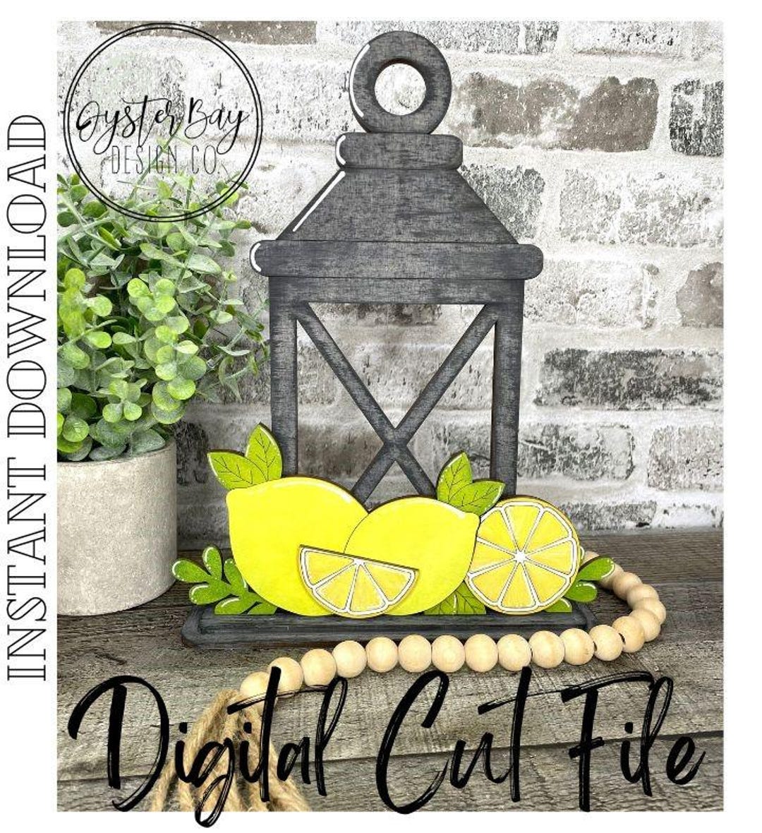 Lemons Lantern Insert, Summer Lantern Votive Interchangeable Insert SVG ...