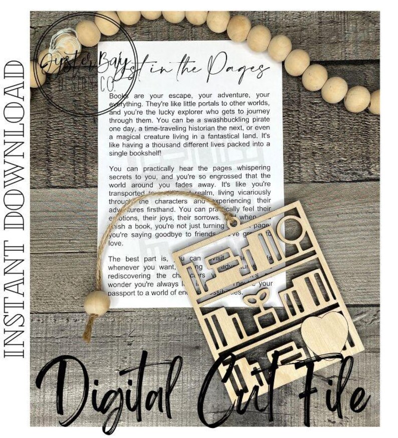 Lost in the Pages Book Lover Ornament, Book Lover Story Card, Car Charm ...