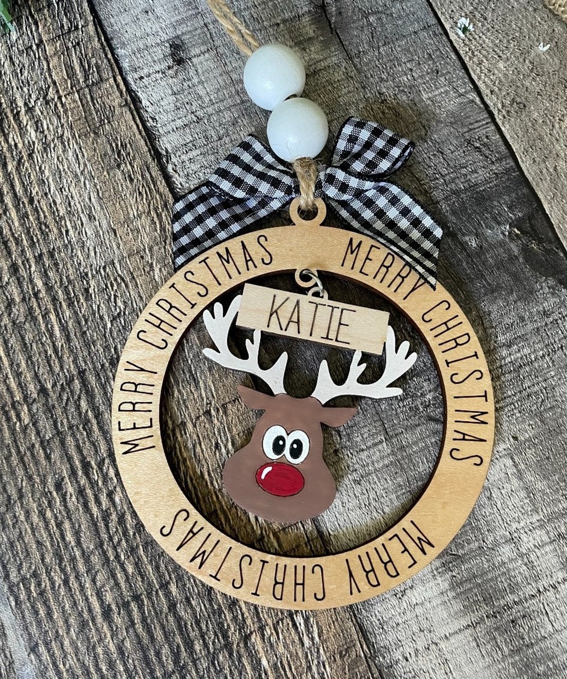 Dangle Ornament Merry Christmas Reindeer Stocking 3D - Etsy