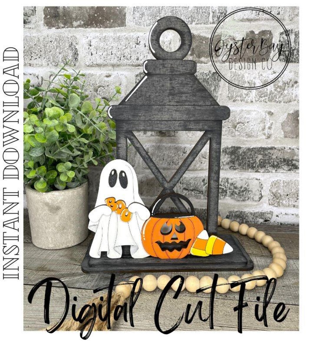 Halloween Ghost Lantern Insert, Halloween - Ghost Lantern Votive ...