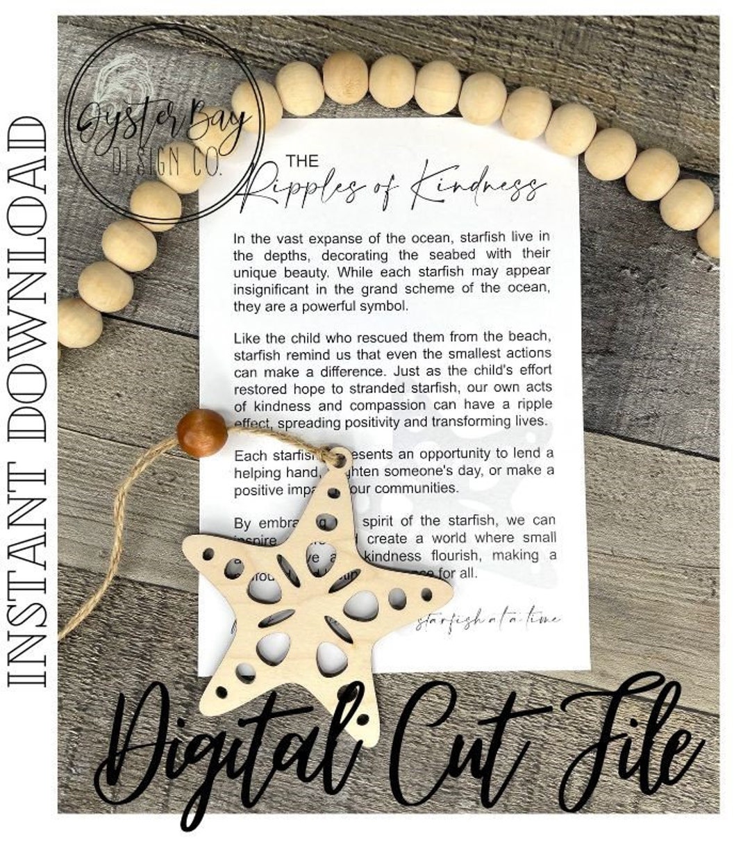 Ripples of Kindness - Starfish Ornament, Starfish Ornament SVG, Car ...