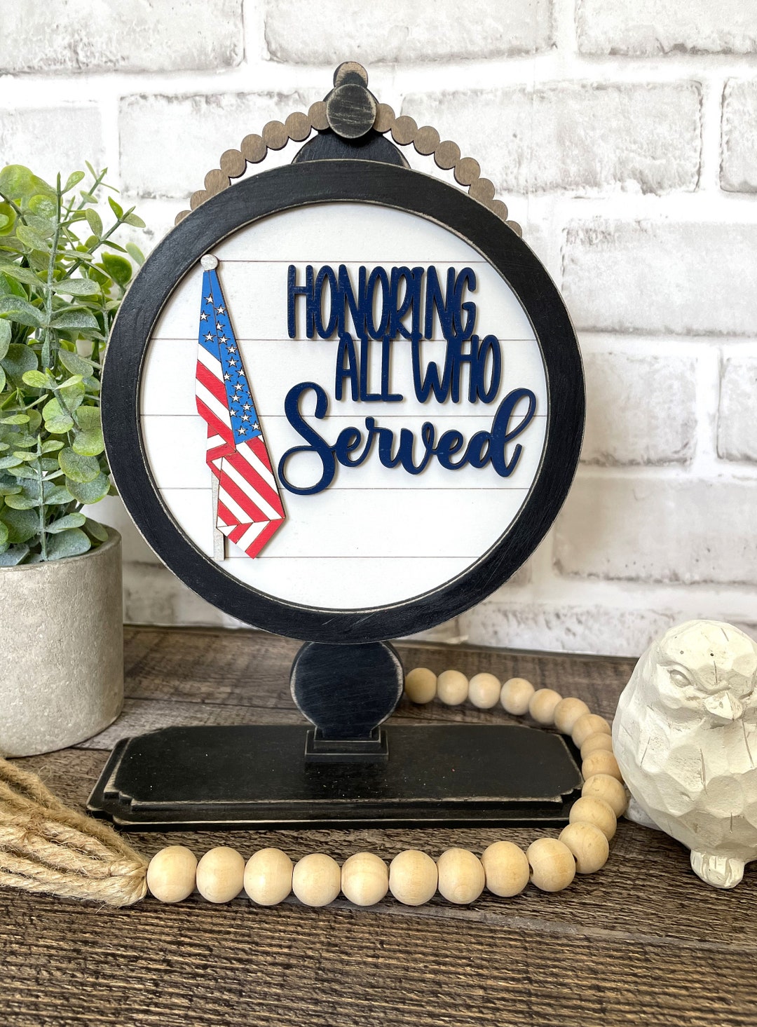 ADD ON Tabletop Farmhouse Drop in Interchangeable Insert, Veterans Day ...