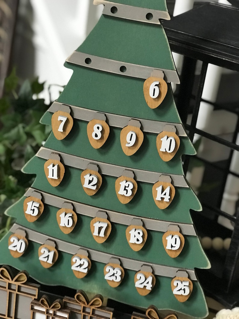 Christmas Tree Count Down Calendar Advent Calendar Rustic - Etsy UK