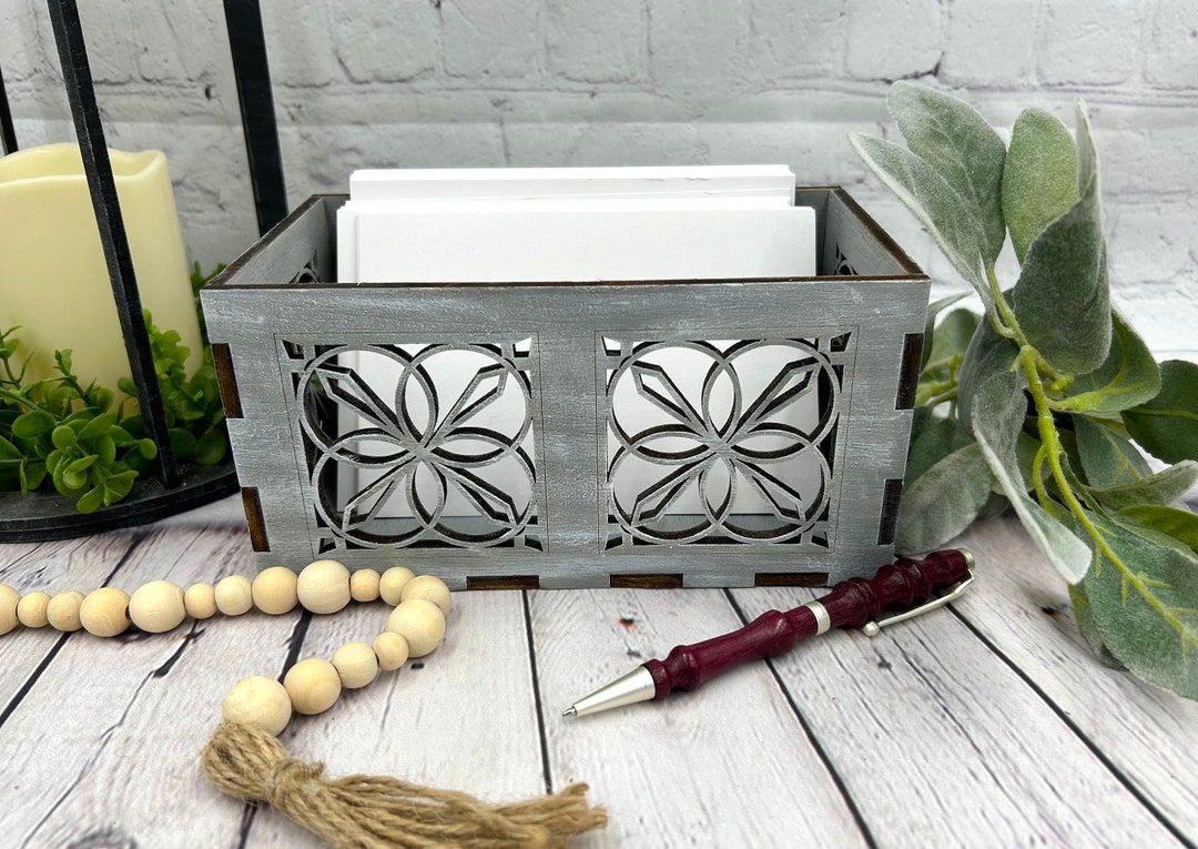 Index Card Box, Multi Purpose Open Box, Farmhouse Tile Design, Caddy ...