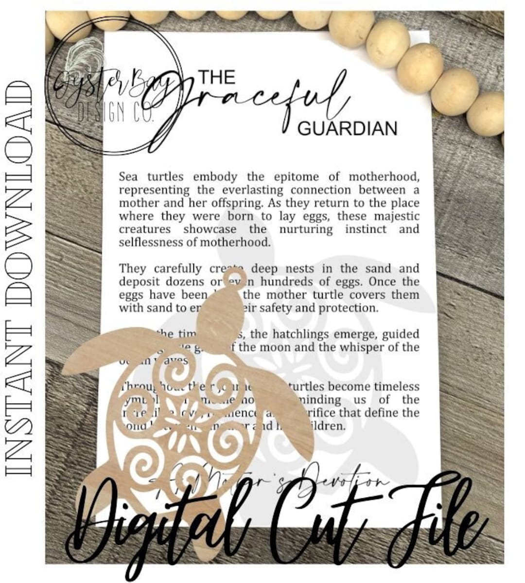 The Graceful Guardian Sea Turtle Ornament, Sea Turtle Ornament SVG, Car ...