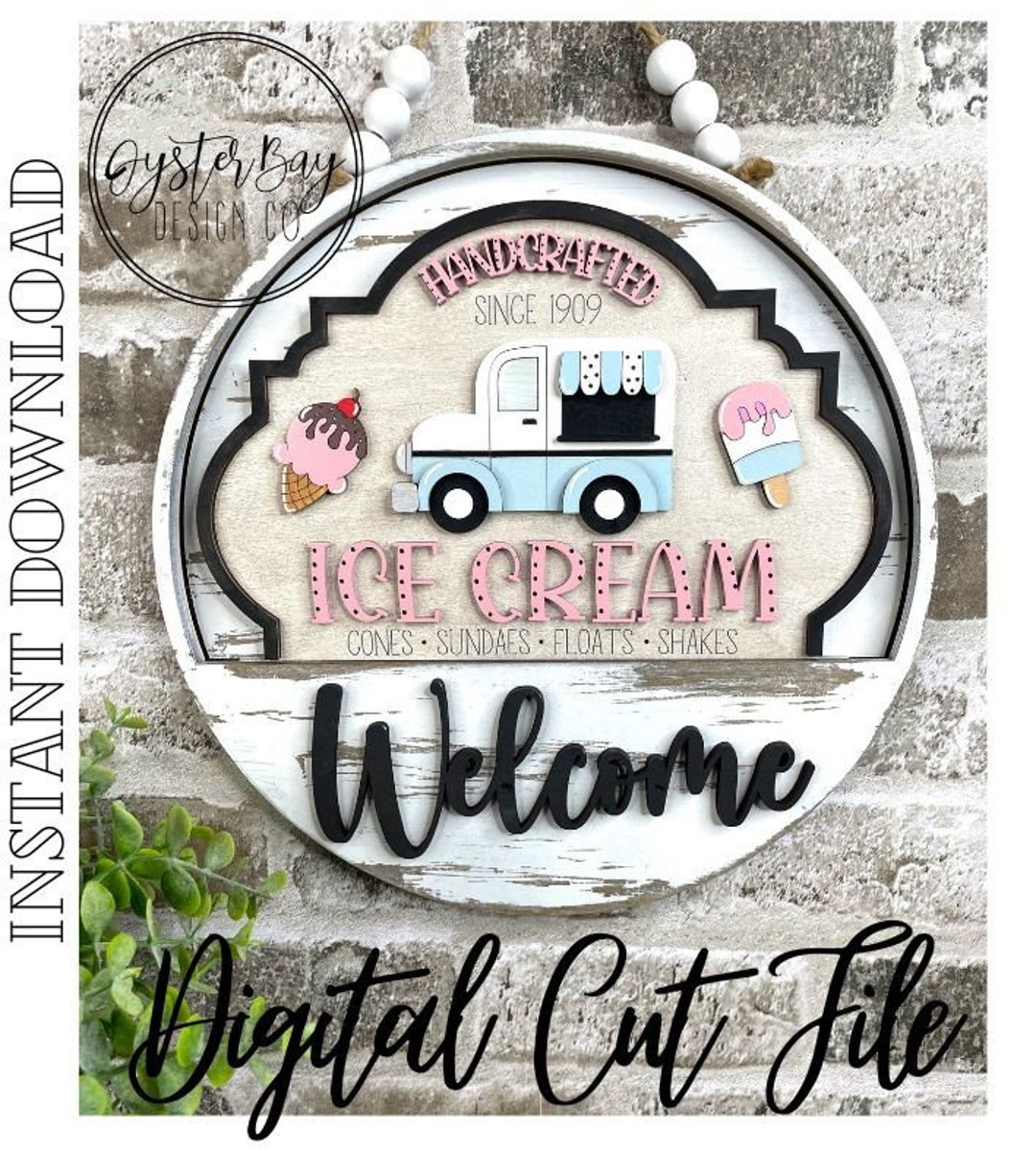 Add-on Insert for 10.50" Interchangeable Door Hanger/interior Sign, Ice ...