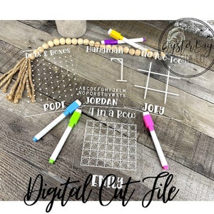 Acrylic Board Game Bundle, Kids Pen and Pencil Games, Kids Games, Party ...