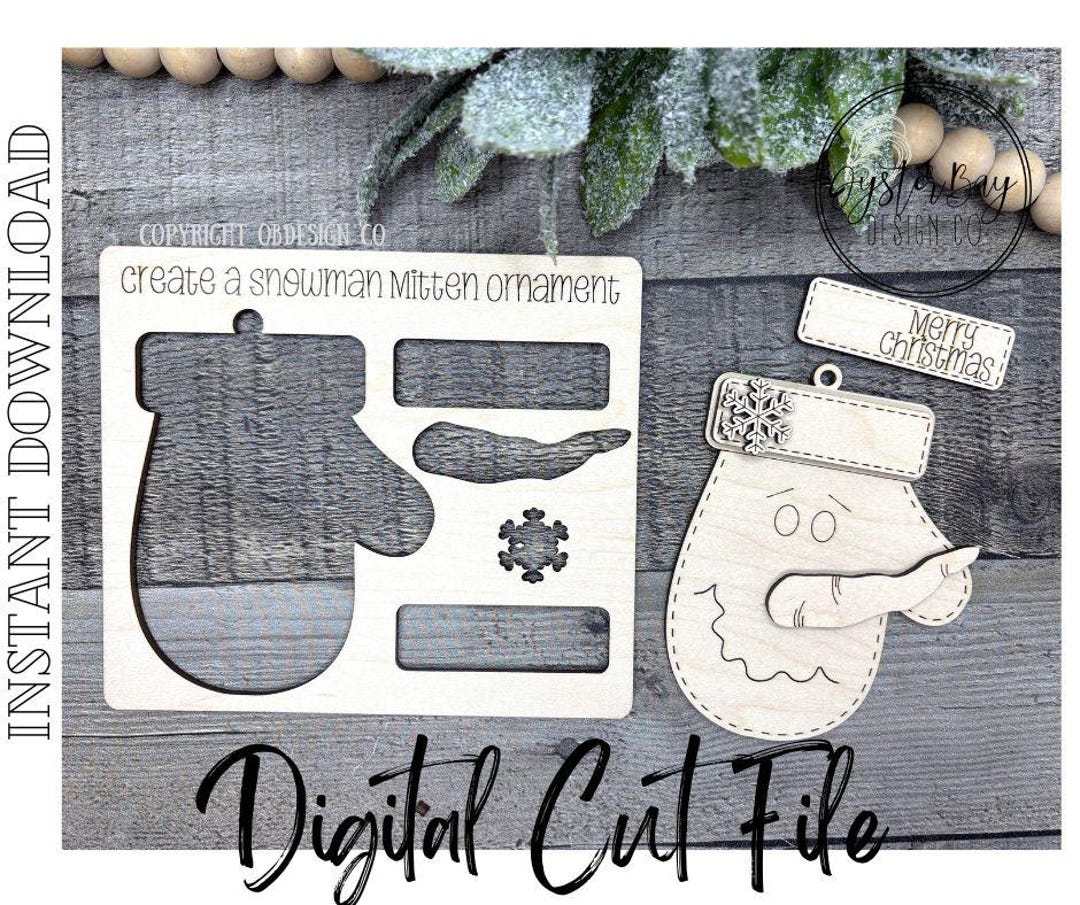 Pop Out Create Your Own Snowman Mitten Ornament SVG, DIY Ornament Svg ...