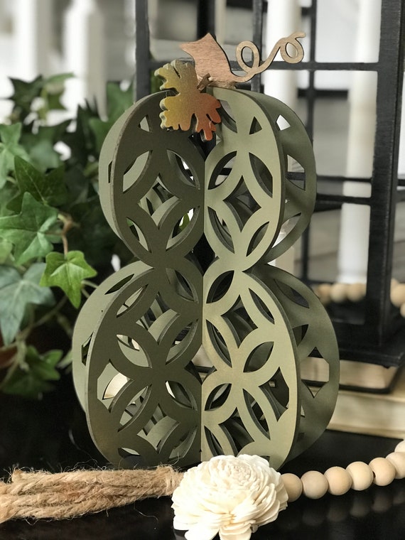 3D Stacked Pumpkin Circle Design Fall Décor Rustic Fall - Etsy