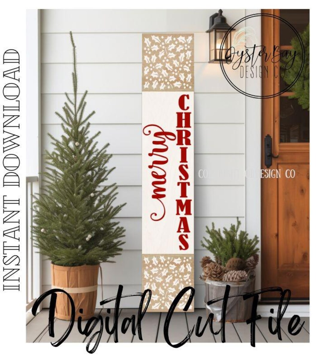 Holly Berry Christmas Porch Leaner SVG File: Laser Cut Design (digital ...