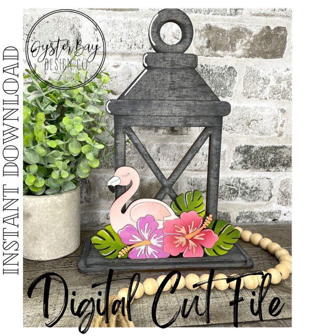 Flamingo Lantern Insert, Tropical Lantern Votive Interchangeable Insert ...