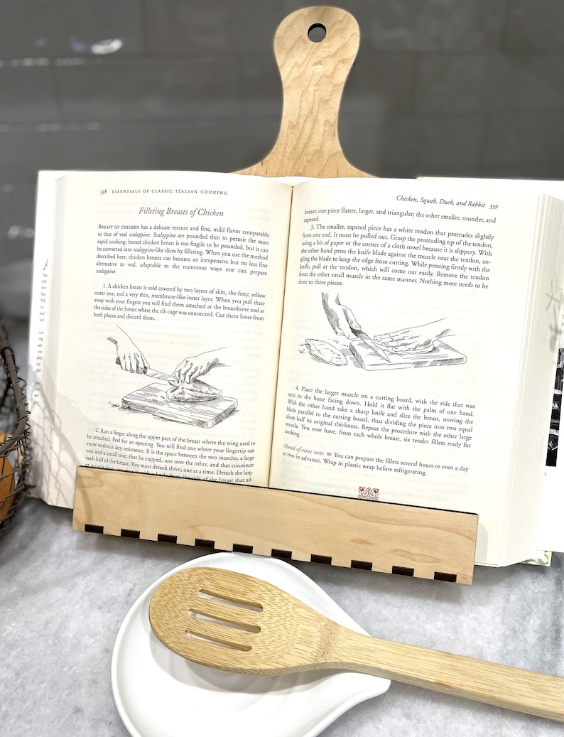 Cutting Board Cookbook Holder Mom's Kitchen Cookbook - Etsy