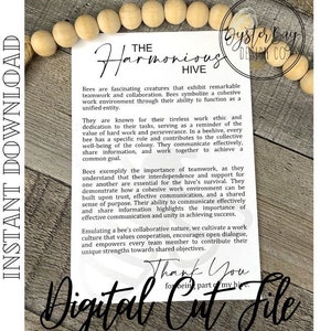 The Harmonious Hive Bee Ornament, Bee Ornaments SVG, Car Charm, Co-worker Gift, My Hive Gift ...