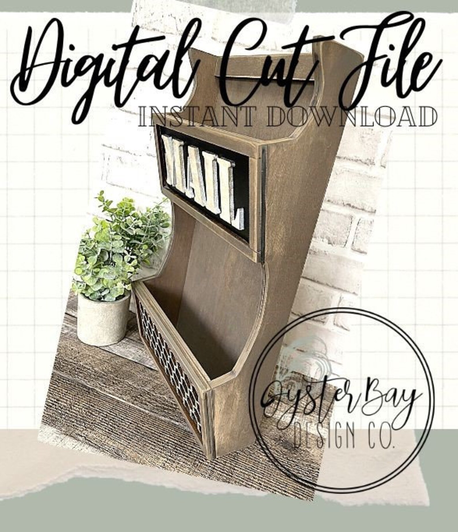 Hanging Mail Station, Rustic Farmhouse Mail Holder, Kitchen Mail ...