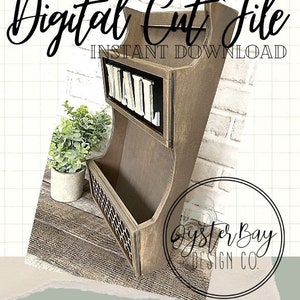Hanging Mail Station, Rustic Farmhouse Mail Holder, Kitchen Mail ...