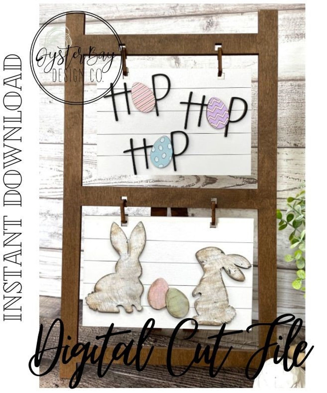 Insert for Ladder Farmhouse Interchangeable Sign, Hop Hop Hop Bunnies ...