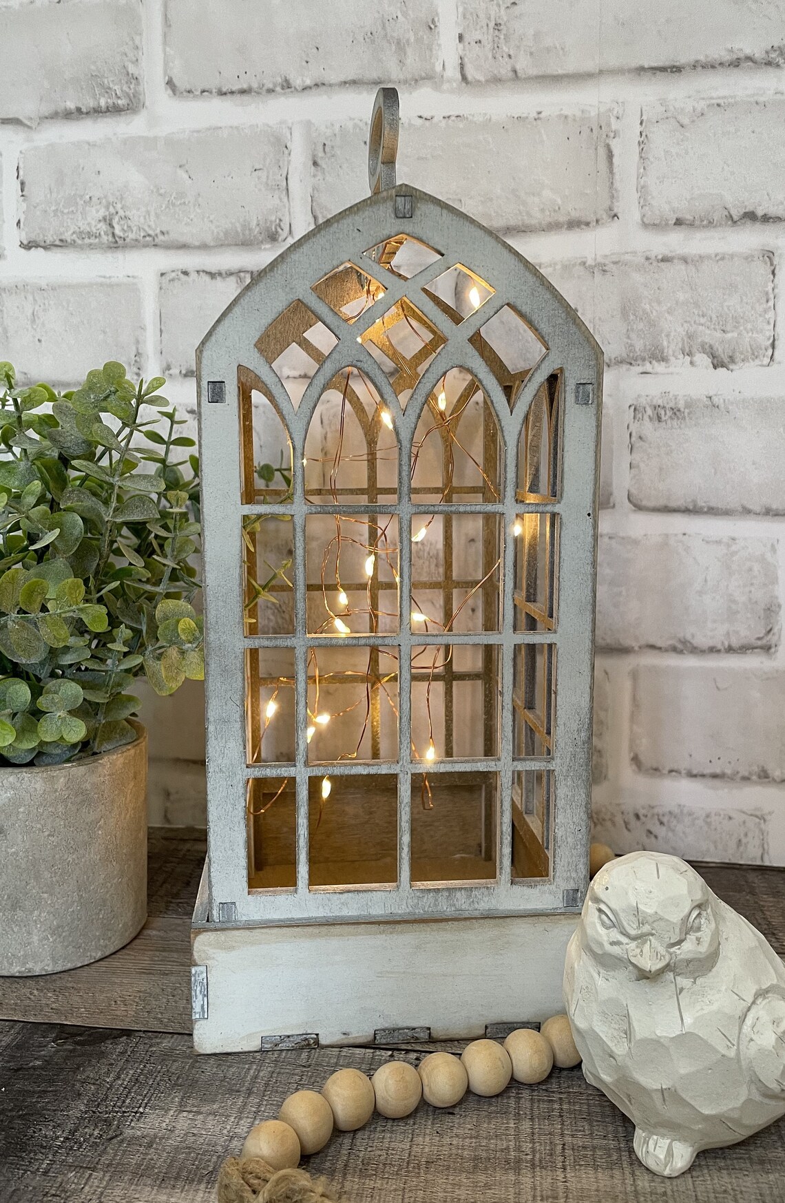 Cathedral Window Farmhouse Lantern, Centerpiece (digital File Only) - Etsy