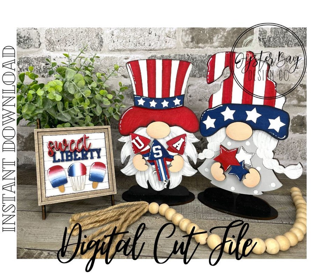 July 4th Insert File for Standing Gnome Interchangeable, 4th of July ...