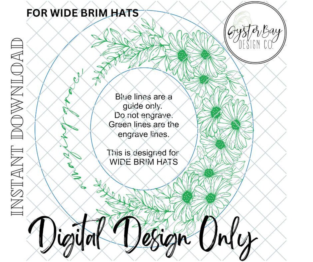 Daisy - Amazing Grace Wide Brim Hat Design - Digital Design ONLY for ...