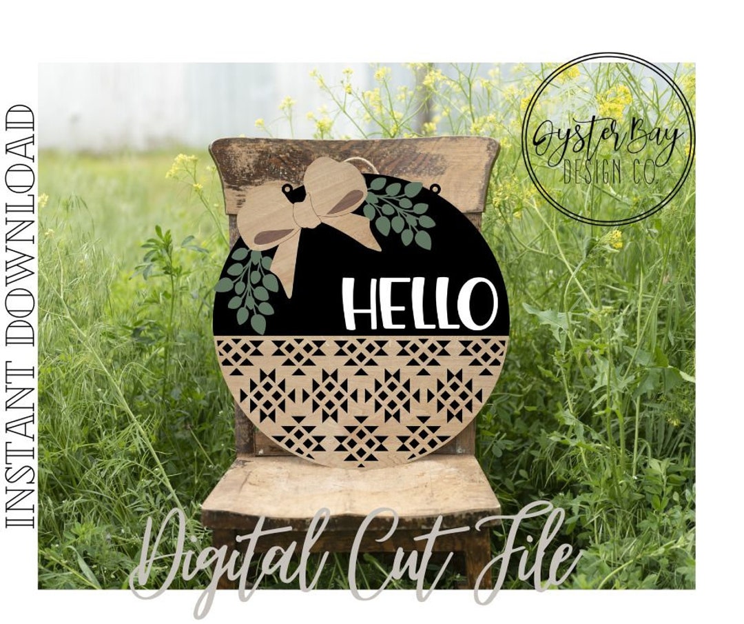 Aztec Design Hello Door Hanger, Front Door Decor, Southwest Door ...