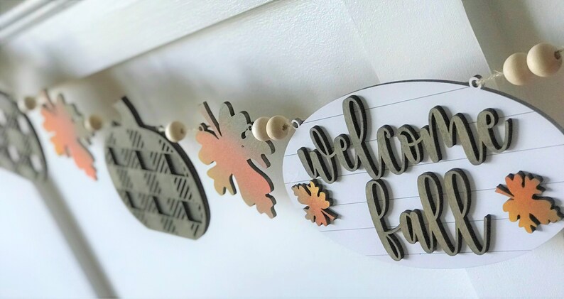 Fall Pumpkin and Leaves Banner Mantel Fall Banner Fall | Etsy