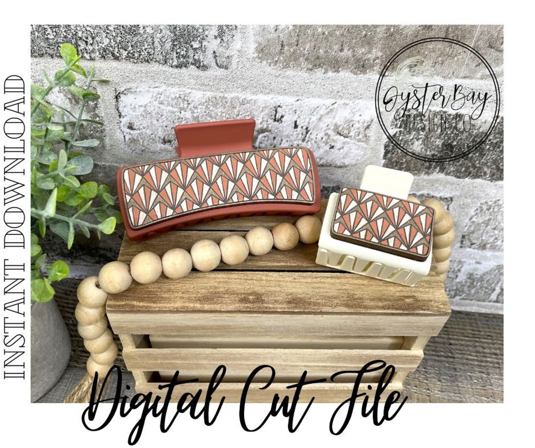 Bundle Hair Clip Bundle SVG Includes All 10 Designs. Engraved Hair Clip ...