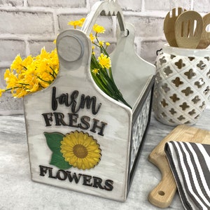 Farm Fresh Flowers Arabesque Basket Rustic Farmhouse Basket - Etsy