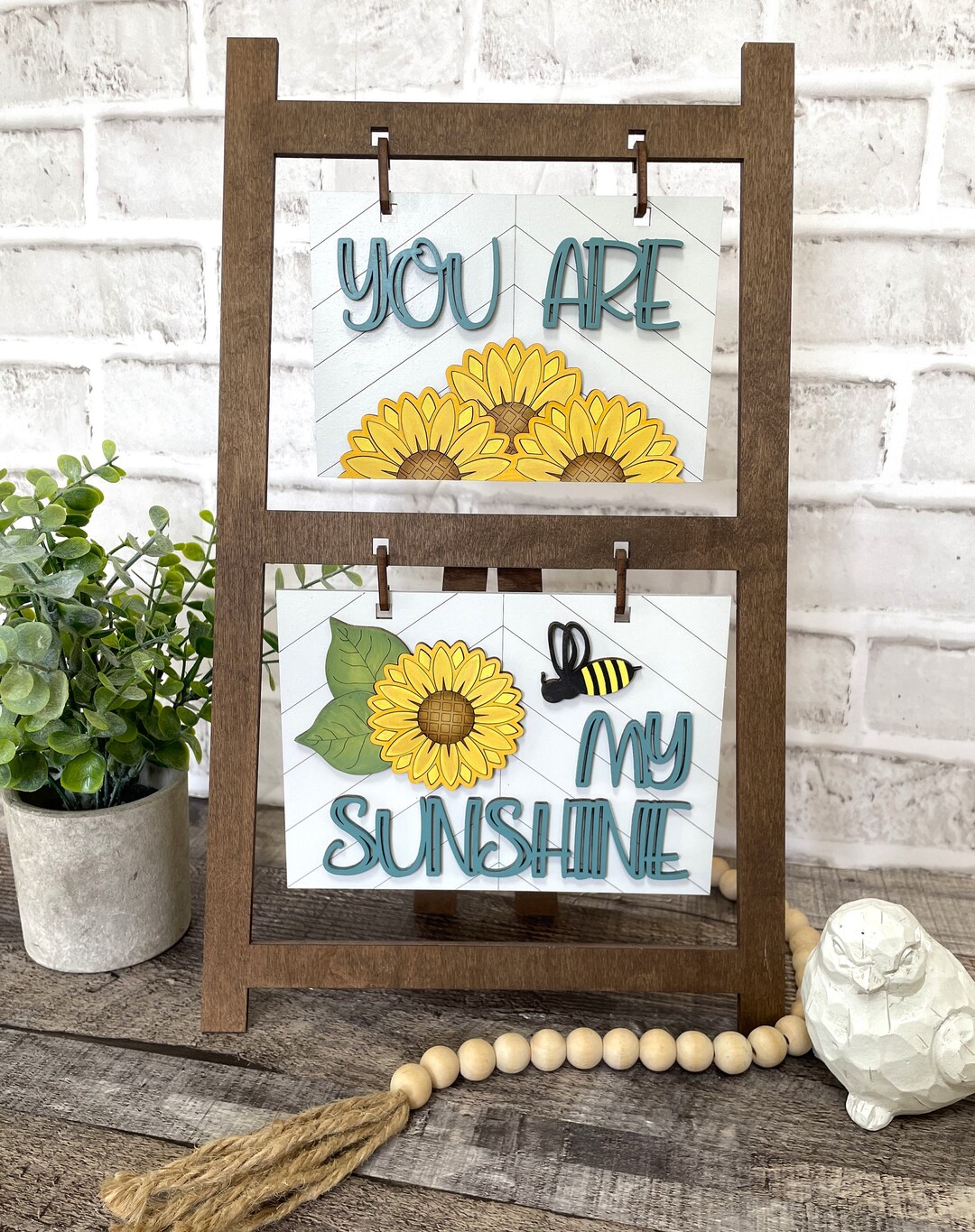 Insert for Ladder Farmhouse Interchangeable Sign, Sunflowers, You Are ...