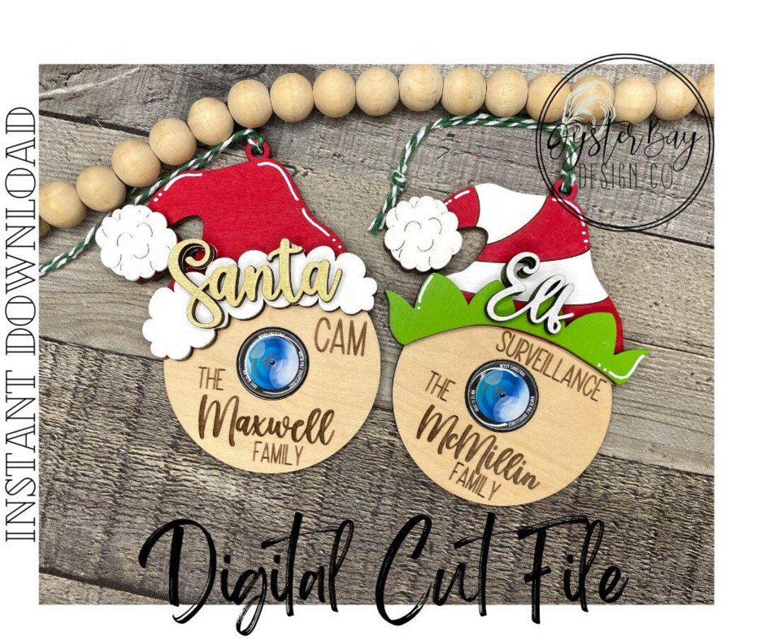 Santa Cam - Elf Surveillance Ornament SVG, Santa Elf Christmas ...