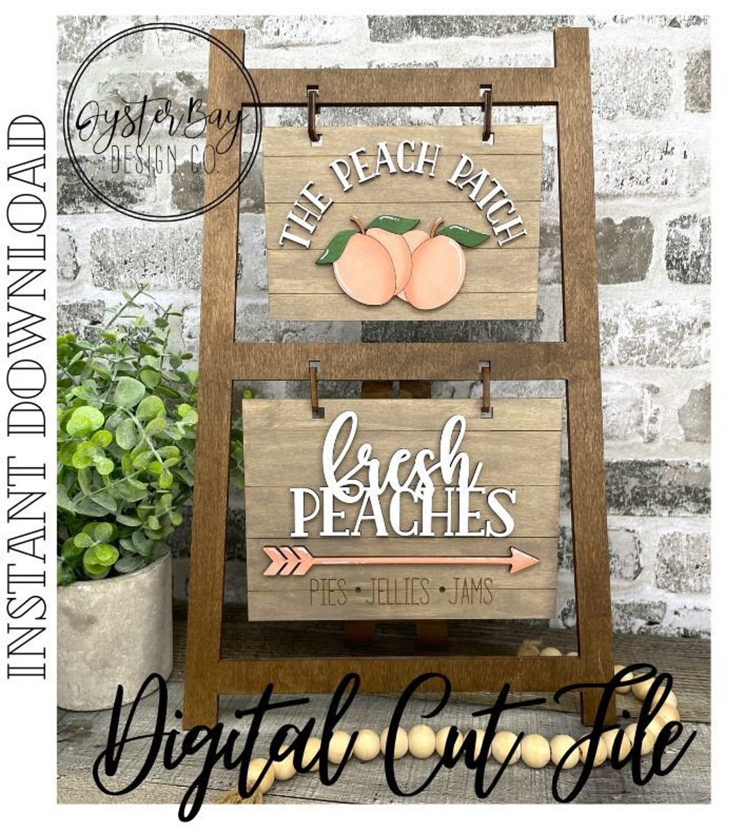 Insert for Ladder Farmhouse Interchangeable Sign, Peach Patch, Peaches Decor, Peach Sign ...